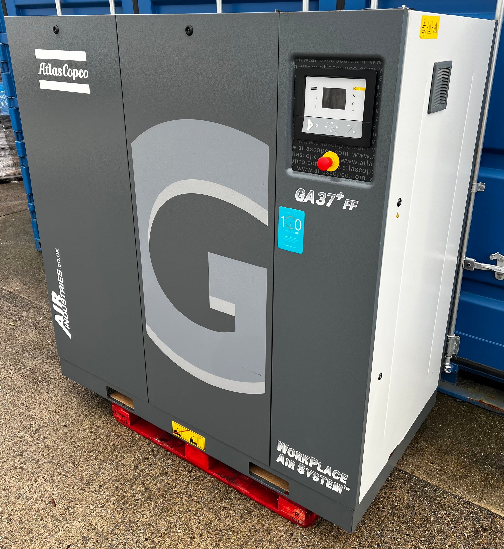 Atlas Copco GA37FF Rotary Screw Compressor + Dryer 37Kw, 50Hp, 180Cfm ...