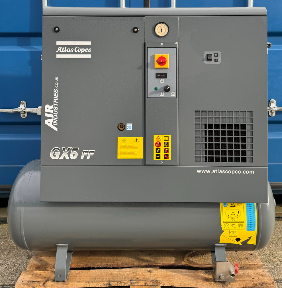 Atlas Copco GX5FF Receiver Mounted Rotary Screw Compressor With Dryer ...