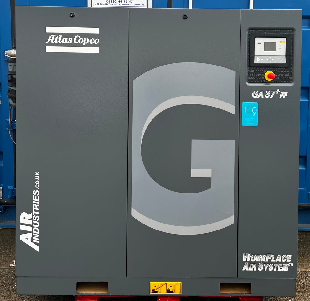 Atlas Copco GA37FF Rotary Screw Compressor + Dryer 37Kw, 50Hp, 180Cfm ...