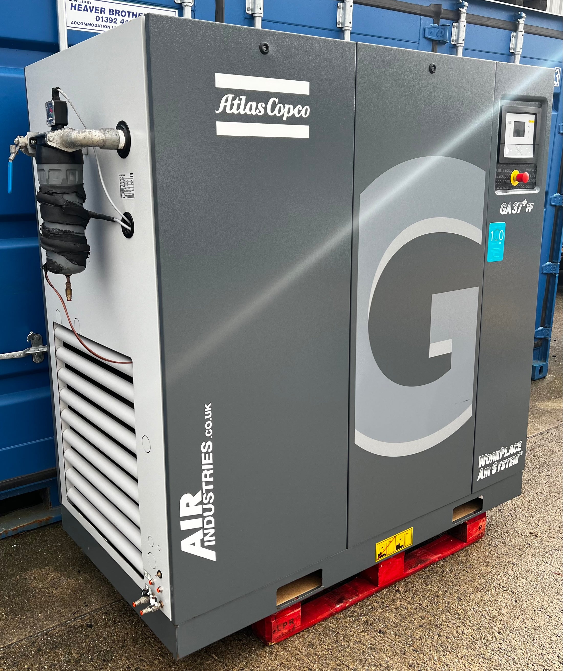 Atlas Copco GA37FF Rotary Screw Compressor + Dryer 37Kw, 50Hp, 180Cfm ...