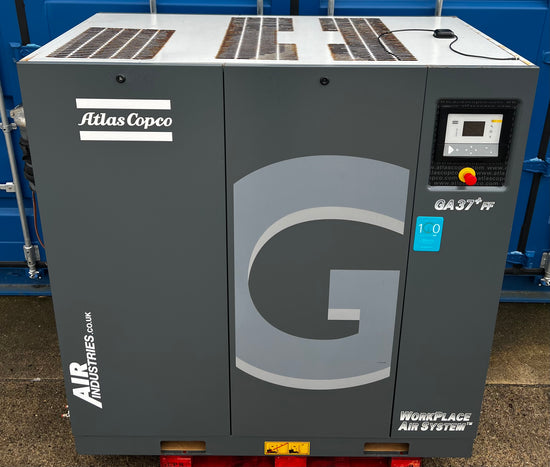 Atlas Copco GA37FF Rotary Screw Compressor + Dryer 37Kw, 50Hp, 180Cfm ...