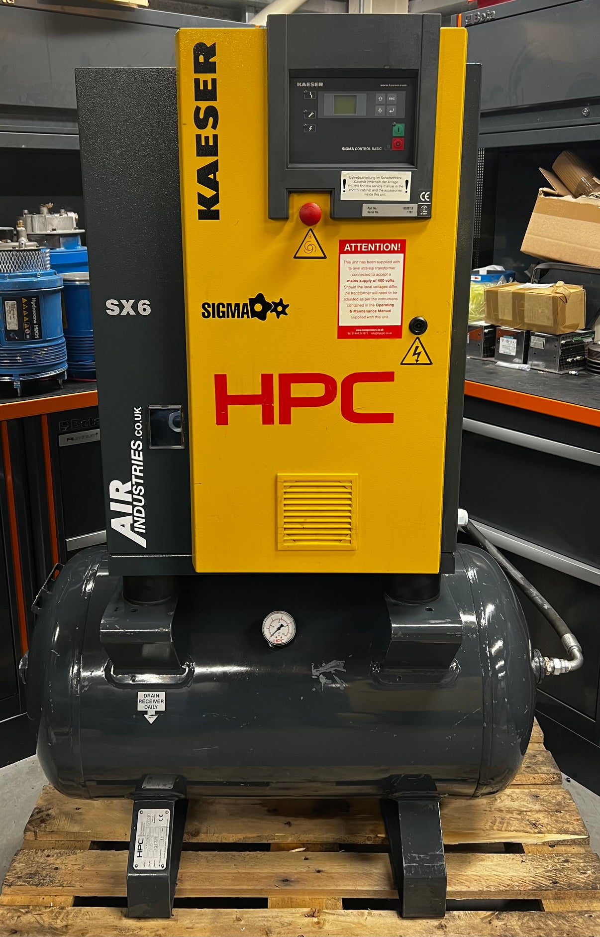 HPC / Kaeser SX6 Receiver Mounted Rotary Screw Compressor (4.0kW, 5.5H ...