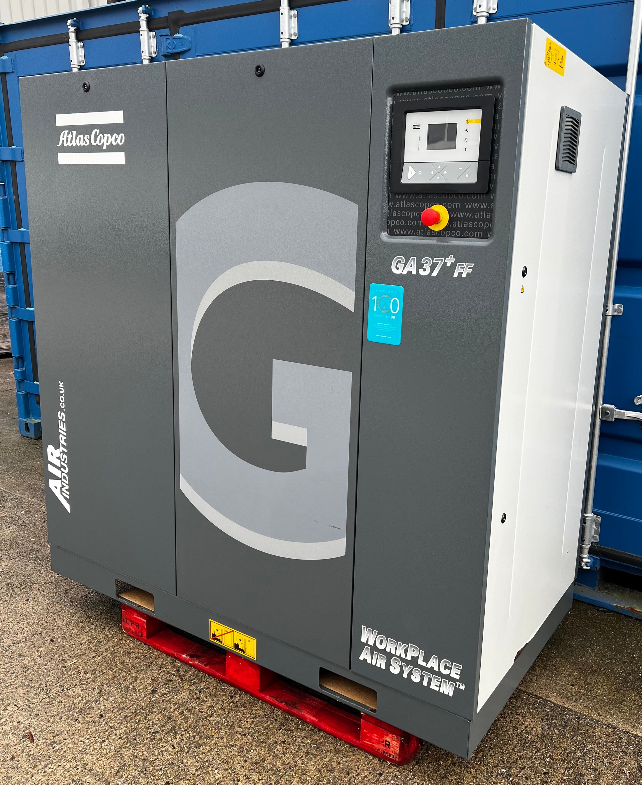 Atlas Copco GA37FF Rotary Screw Compressor + Dryer 37Kw, 50Hp, 180Cfm ...