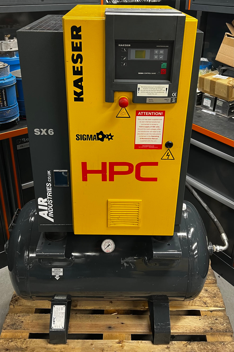 HPC / Kaeser SX6 Receiver Mounted Rotary Screw Compressor (4.0kW, 5.5H ...
