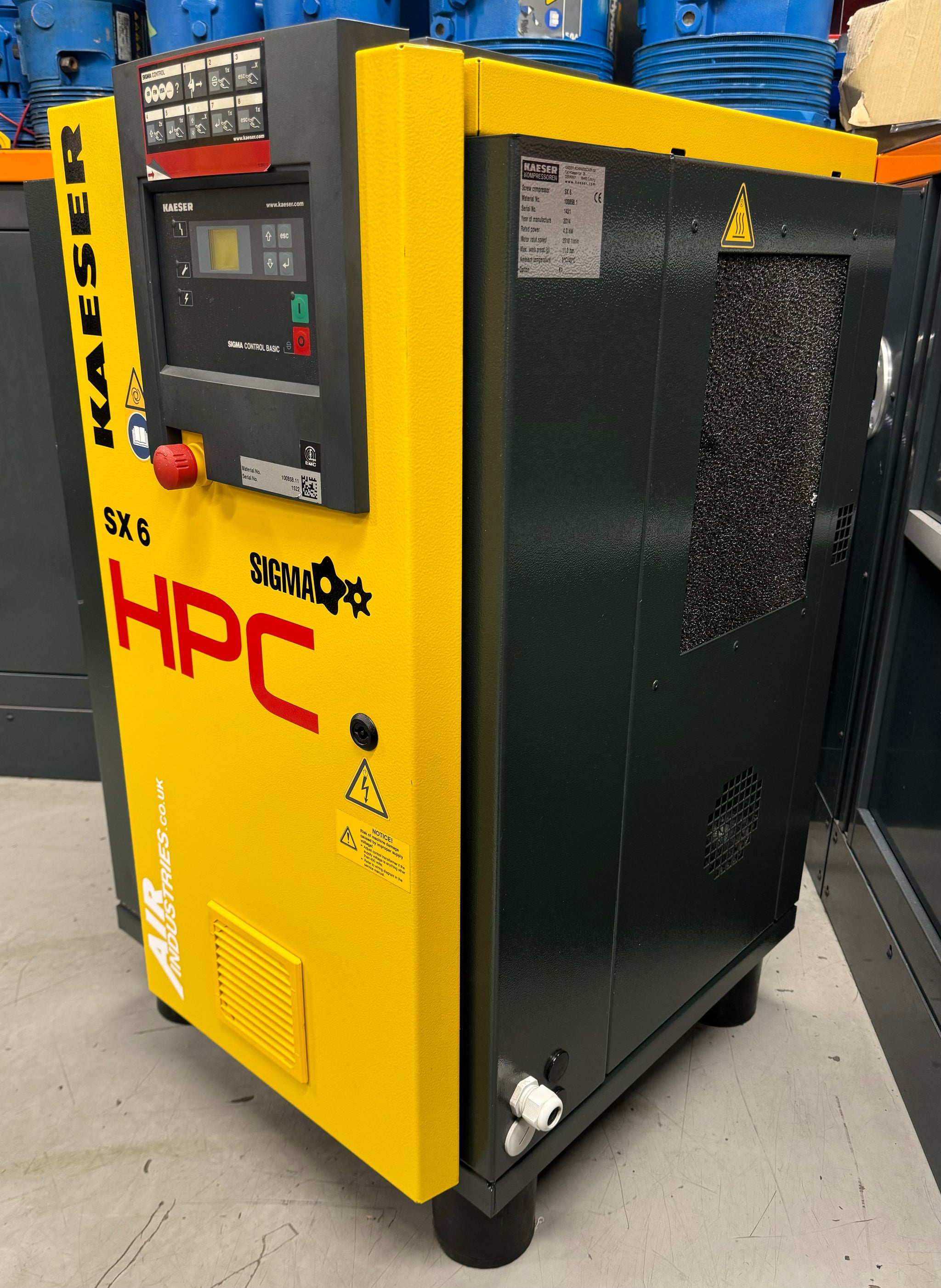 HPC / Kaeser SX6 Rotary Screw Compressor (4.0Kw, 17CFM, 11Bar, 159psi) – Air Industries