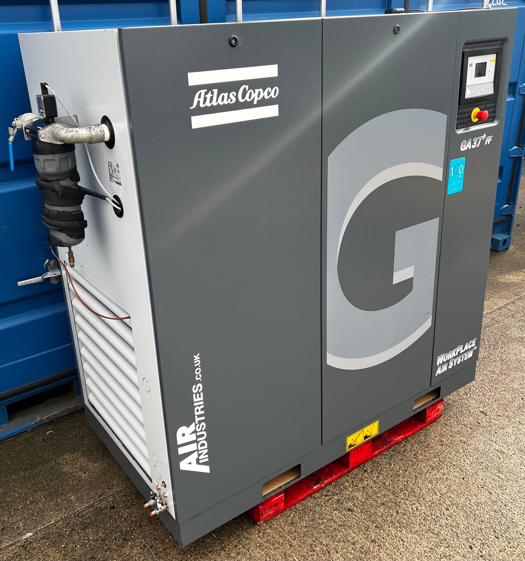 Atlas Copco GA37FF Rotary Screw Compressor + Dryer 37Kw, 50Hp, 180Cfm ...